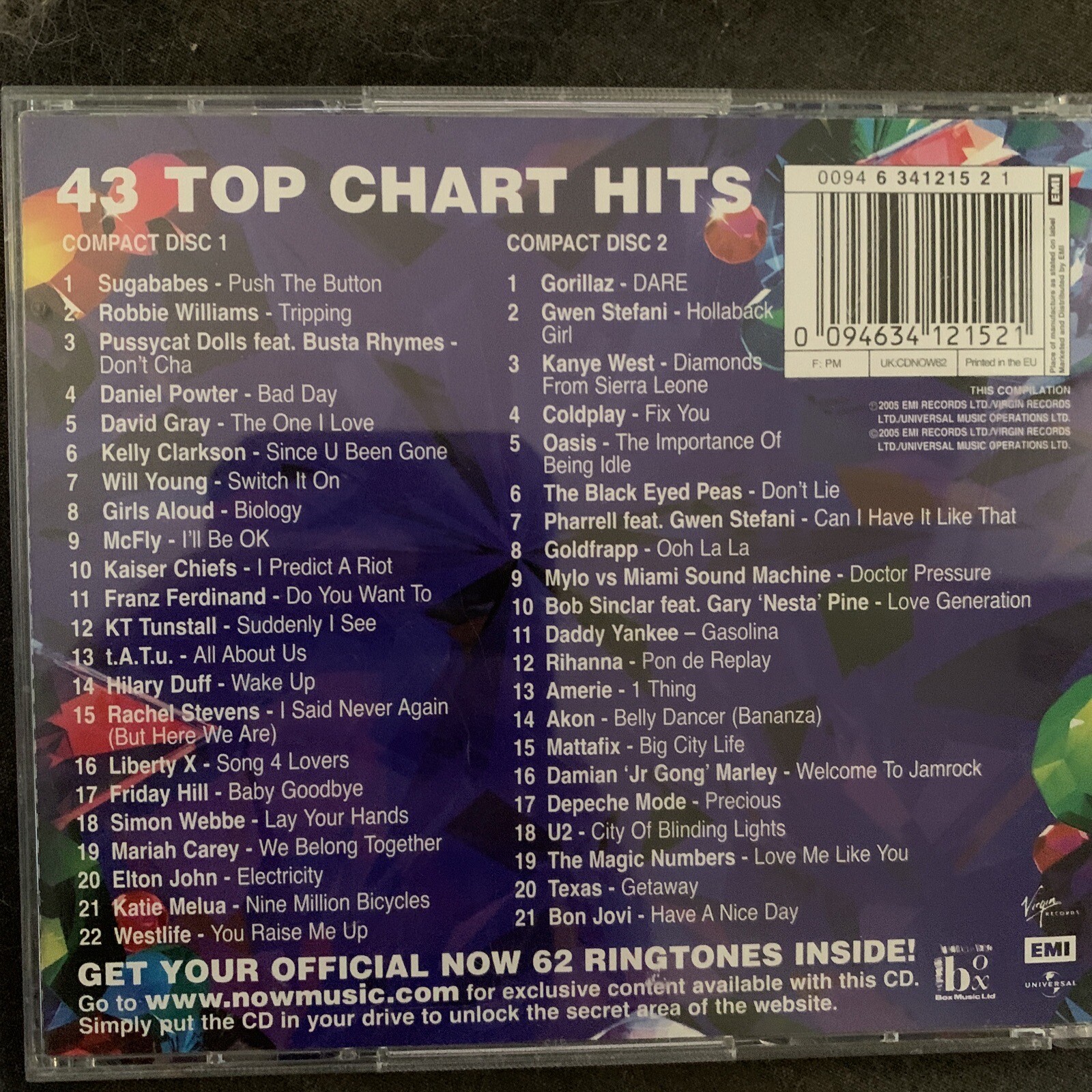 Now That's What I Call Music! 62 by Various Artists (CD, 2005)(b81/10 ...