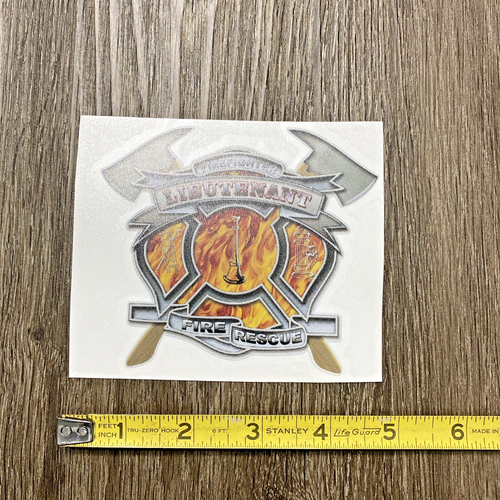 Vintage Fire Fighter Fire Rescue Lieutenant Decal 5x4" Sticker ...