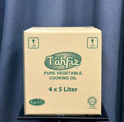 Tahfiz Cooking Oil 5 litre x 4 bottles Muslim & Halal Certified (1 ...