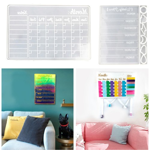 Epoxy Resin Mold Monthly Calendar Easy to Release Week Month Epoxy ...
