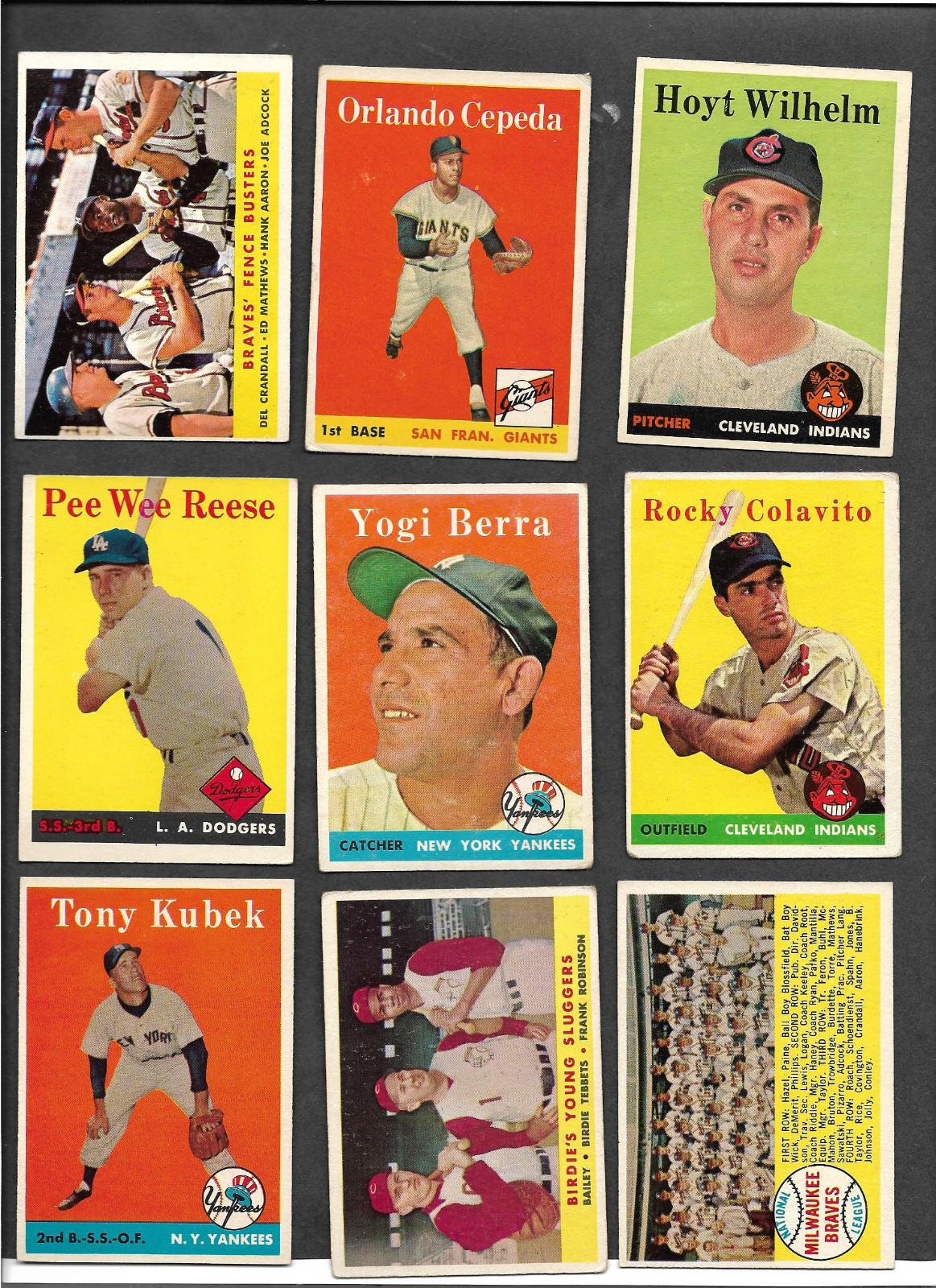 1958 TOPPS BASEBALL COMPLETE SET(494)+CONTEST CARD- UPPER MID GRADE 9 ...