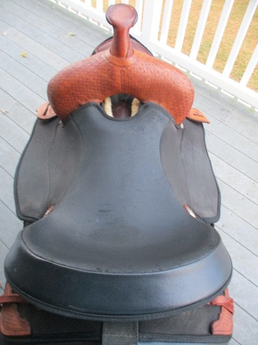 15'' QH BARS Black abetta High cantle, Leather & cordura Western trail ...