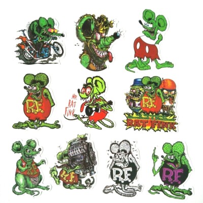Rat Fink Sticker Decal 10Sheets in total /Helmet Car Skateboard Bike/UV ...
