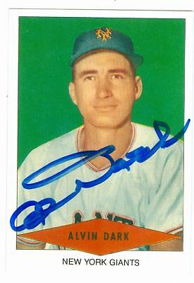Alvin Dark autographed baseball card New York Giants 1954 Red Heart ...