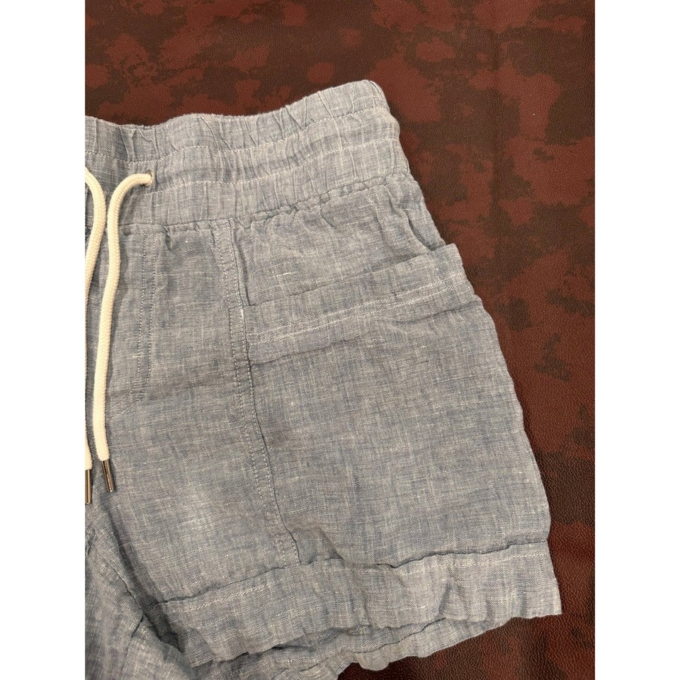 Athleta Light Wash Blue Chambray Drawstring Shorts Size 4 Casual Beach ...