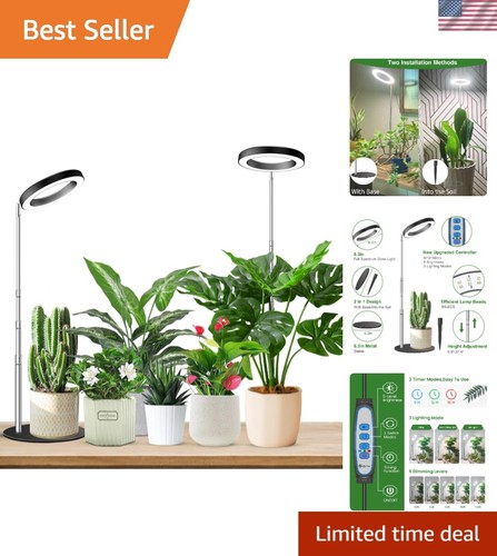 Full Spectrum Grow Lights for Indoor Plants – 2-Pack Height Adjustable ...