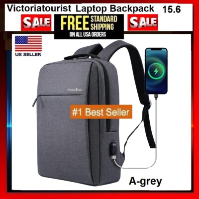 Victoriatourist Laptop Backpack 15.6 In Business Slim Durable USB ...