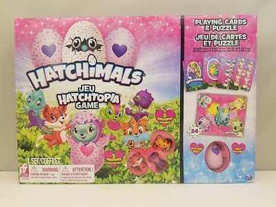 Hatchimals Hatchtopia Game Plus Playing Cards & Puzzle Bundle ...