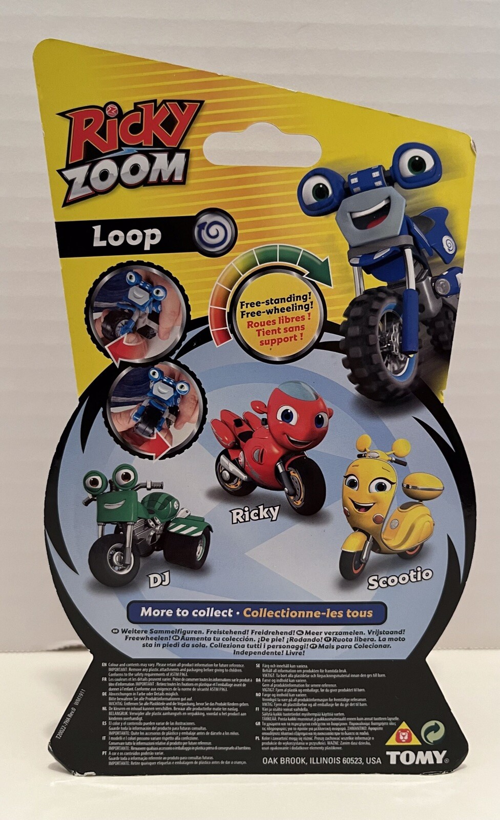 TOMY Ricky Zoom Loop Blue Dirtbike Action Figure Vehicle - New | eBay
