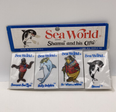 Vintage Sea world SEAWORLD erasers Shamu And His Crew Orca New In ...