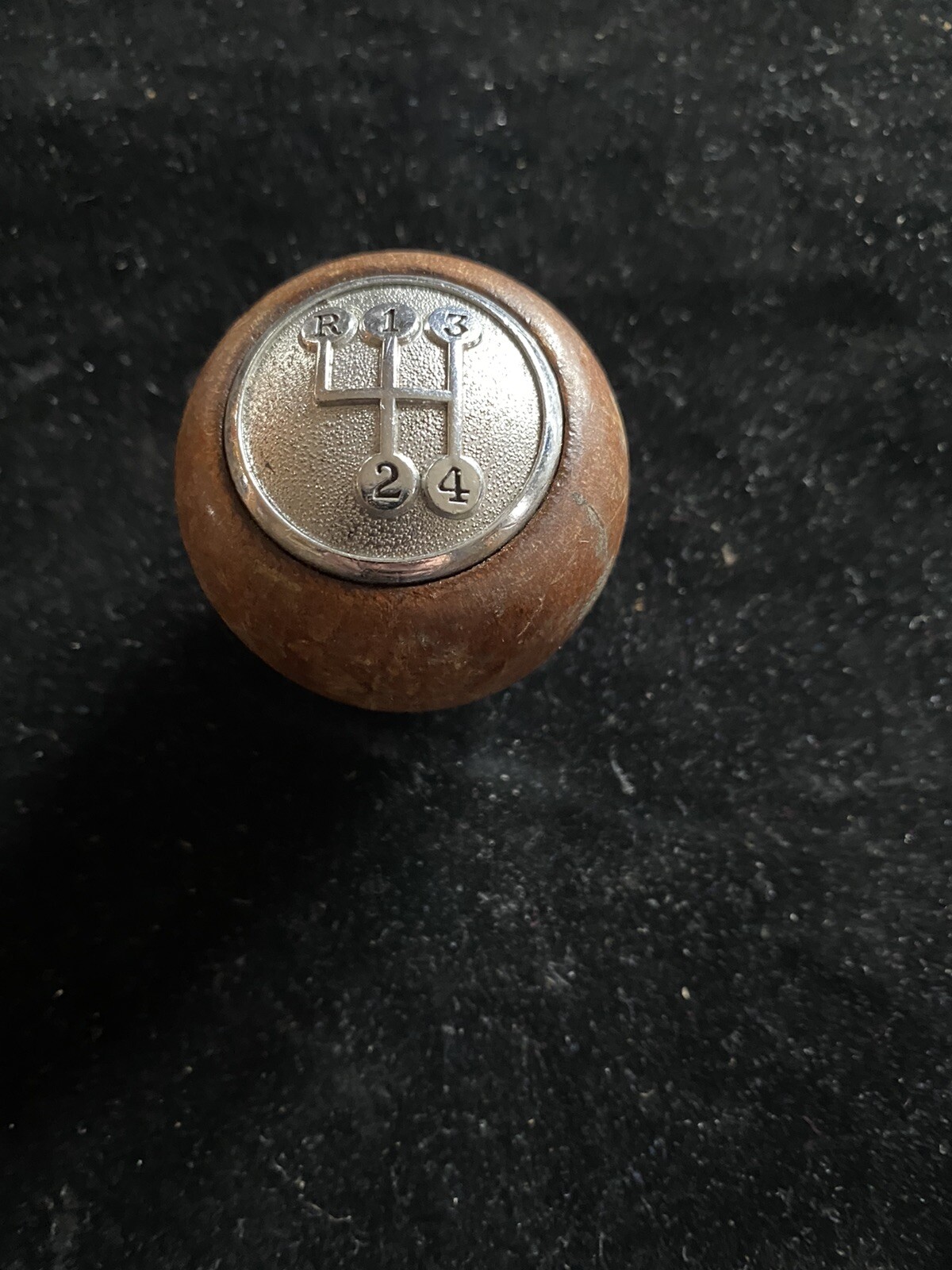 Vintage Manual Transmission 4-Speed Shifter Knob Wooden 1/2" Opening w ...