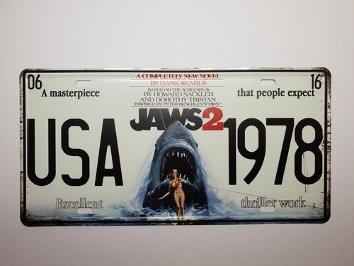 Quality JAWS 2 Number plate Novelty License mancave sign Shed Movie 2 ...