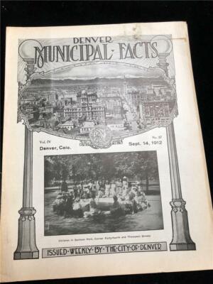 ANTIQUE VINTAGE CITY OF DENVER MUNICIPAL WEEKLY NEWSPAPER AUG 31, 1912 ...