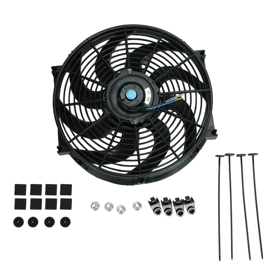 14" inch Universal Slim Fan Push Pull Electric Radiator Cooling 12V ...