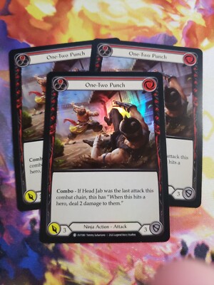 3x One-Two Punch Red Rainbow Foil Playset Outsiders Flesh and Blood FAB ...