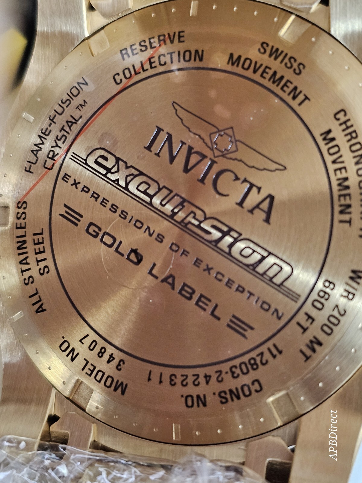 Invicta - EXCURSION - Gold LABEL - Swiss Z60 - Gold GLASS FIBER Dial ...