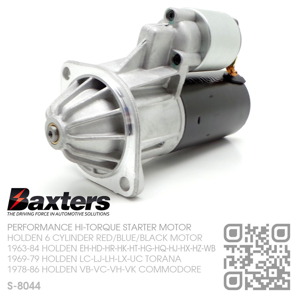 HI-TORQUE STARTER MOTOR 149-161-179-186 6-CYL RED MOTOR [HOLDEN EH-HD ...