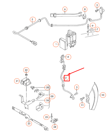 Volkswagen SHARAN 7M Front Speed Sensor 7M3927807N NEW GENUINE | eBay