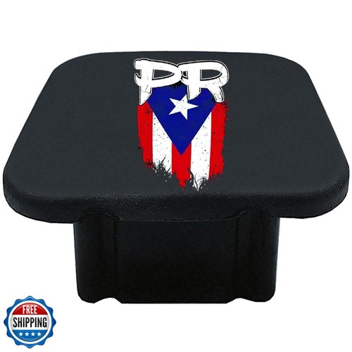Trailer Hitch Tube Cover Plug Cap Compatible with Puerto Rico PR Flag ...
