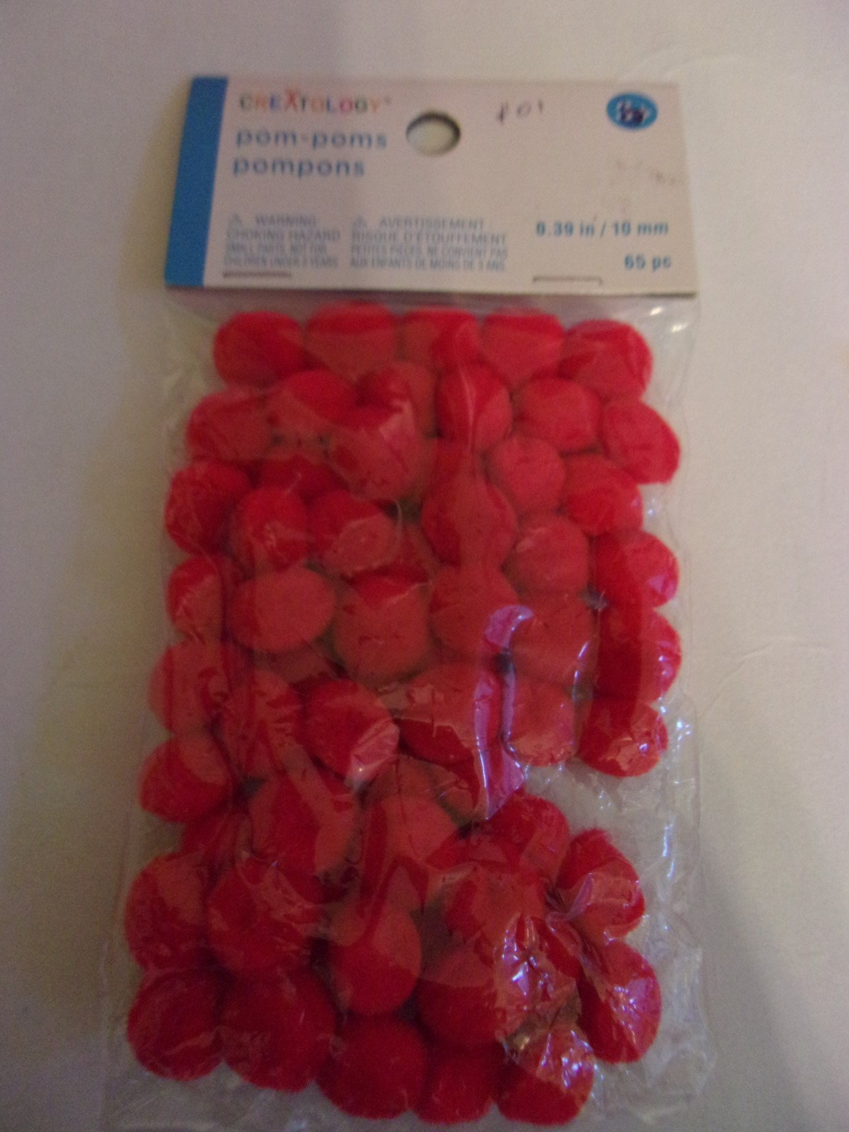 0.39 10MM 65 PCS RED pom poms | eBay