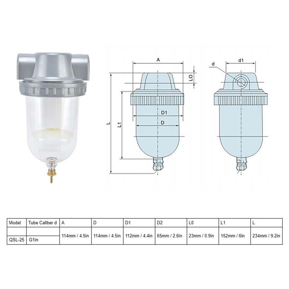 Air Compressor Filter Oil Water Separator with Transparent Cup High ...