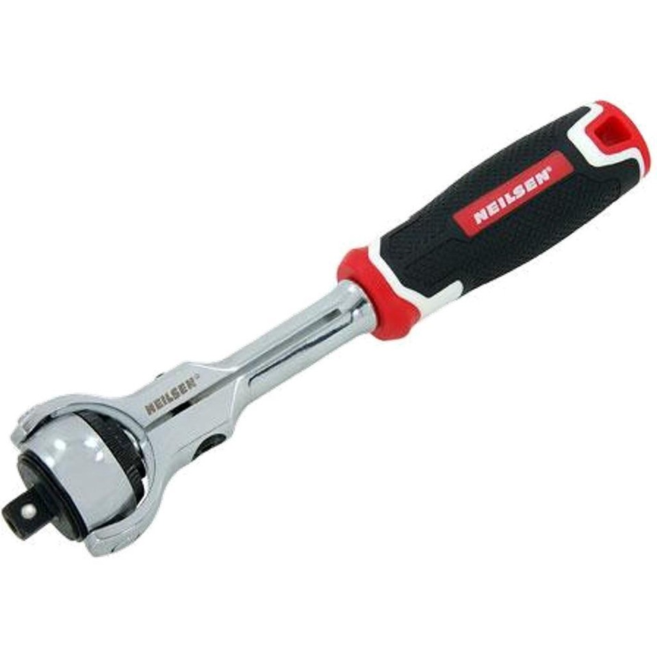 Neilsen Swivel Head Socket Reversible Ratchet Handle Quick Release 3/8 ...