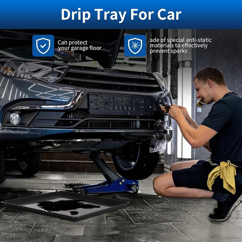 Garage Floor Drip Tray Heavy Duty Large Oil Drip Pan Plastic Auto Oil Tray Car | eBay