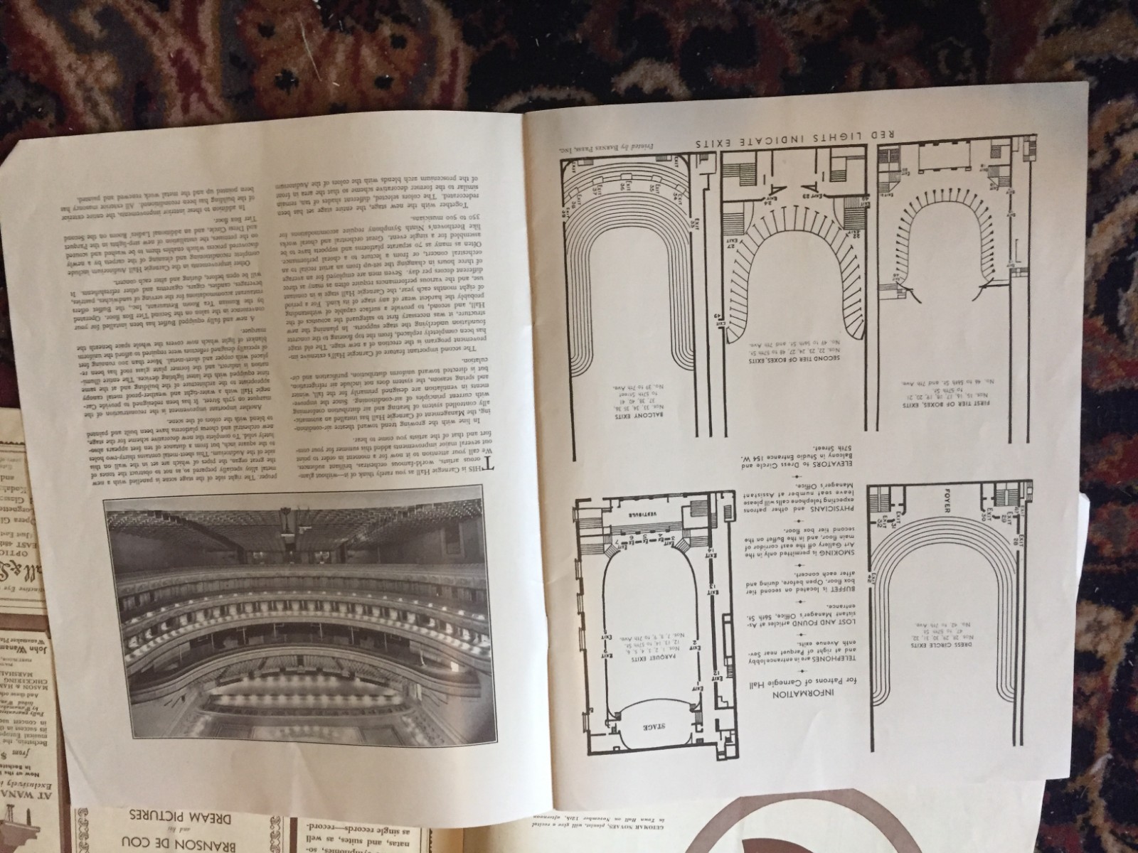 2 Complete Vintage Carnegie Hall Programs Copyright 1929 By Alfred ...