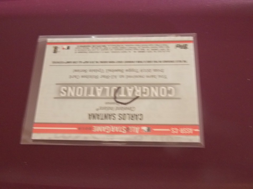 2019 Topps Update Baseball All Star Stitches #ASSR-CS Carlos Santana ...