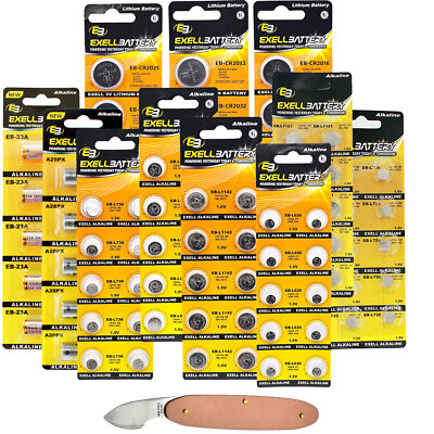 100pc Assorted Watch & Coin Cell Pack 2032 2025 2016 A28PX AG13 AG8 ...