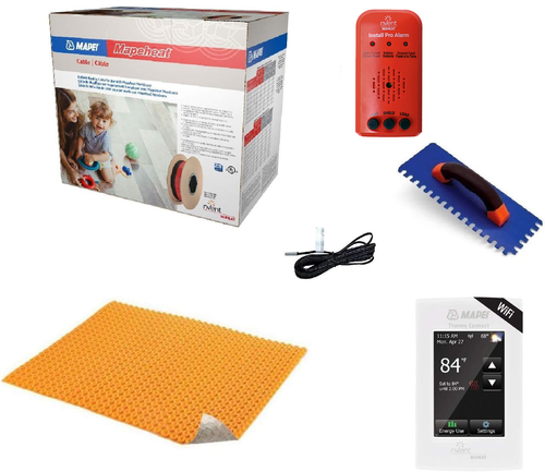 Mapei Mapeheat Floor Heating Kit with Membrane, Thermostat, and Heat ...