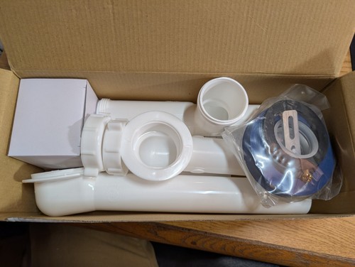 DEARBORN P8227 PLASTIC TUBULAR BATH WASTE WHITE UNI-LIFT STOPPER CHROME ...