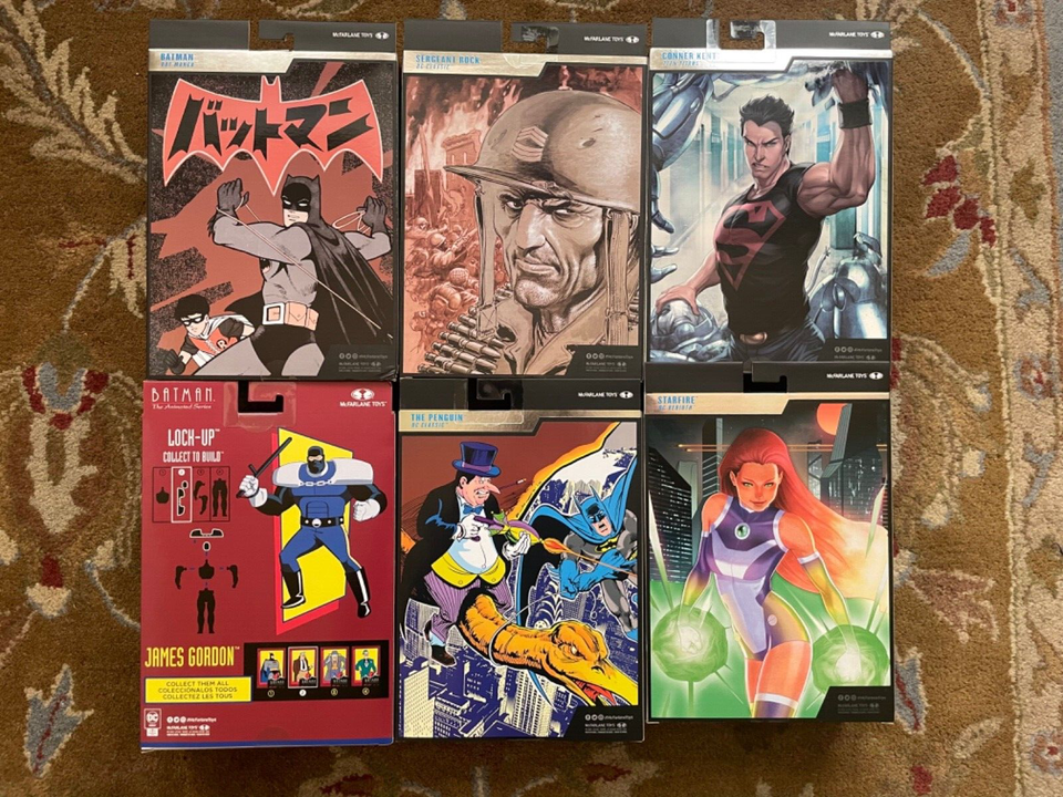 Mcfarlane DC Multiverse Platinum Superboy, Starfire, James Gordon ...