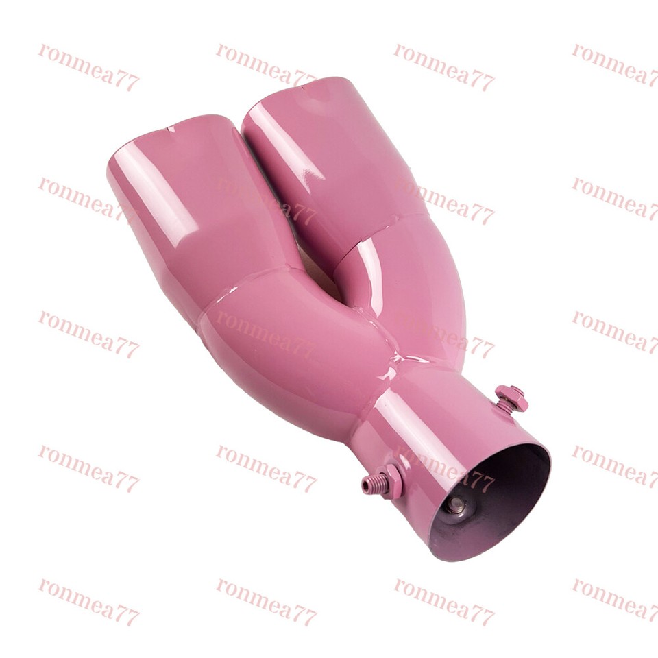 Heart Shaped Stainless Steel 63mm Car Dual Exhaust Tip Pink Tail ...