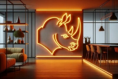 Rhinoceros head neon sign, animal-shaped neon sign, unique neon sign 30 ...