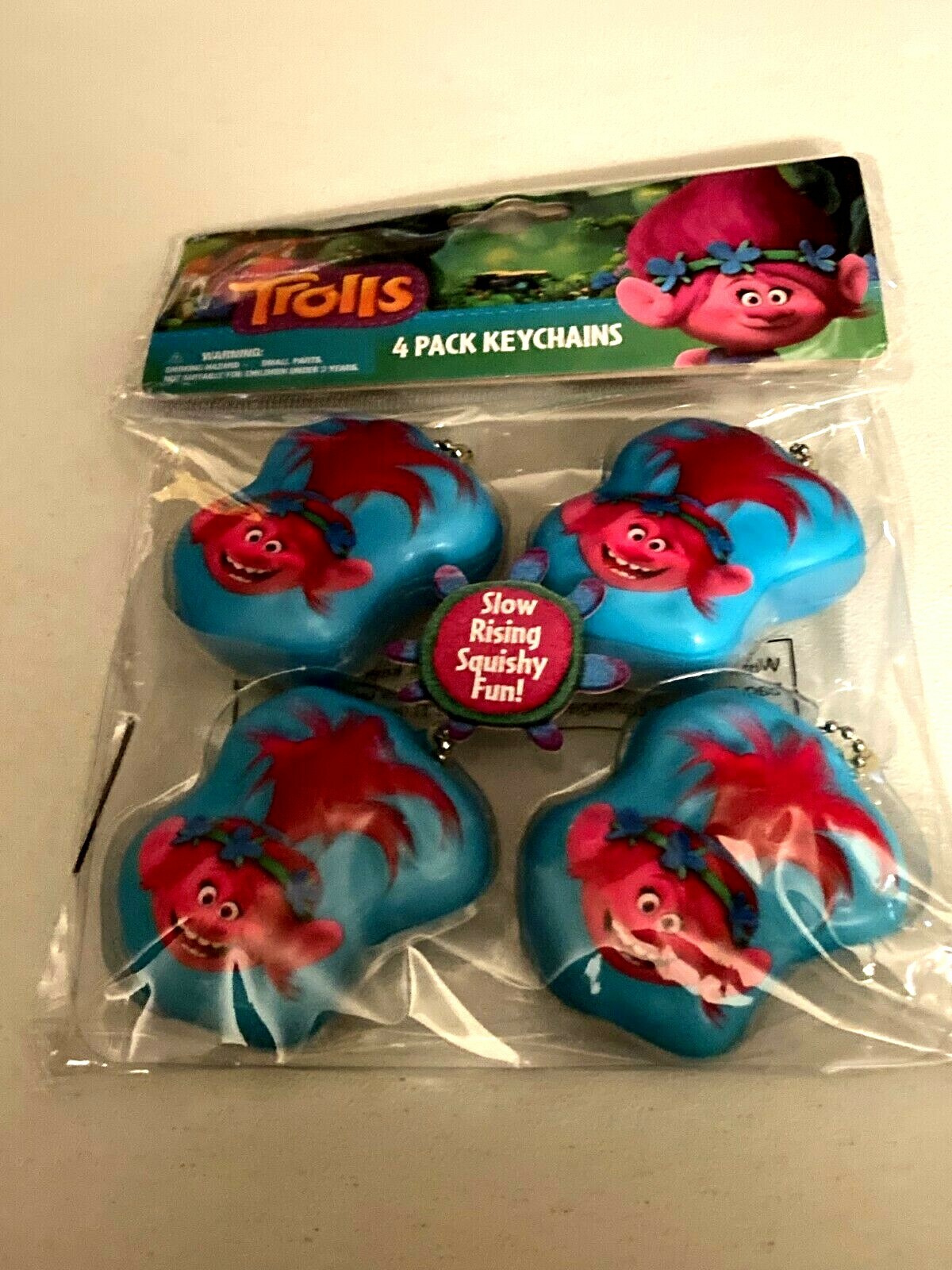 NEW IN PACKAGE DREAM WORKS TROLLS 4 PACK SQUISHY KEY CHAINS | eBay