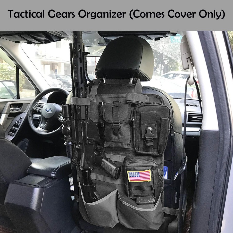 Molle Seat Back Organizer Panel with Truck Gun Rack Tactical Seat... | eBay