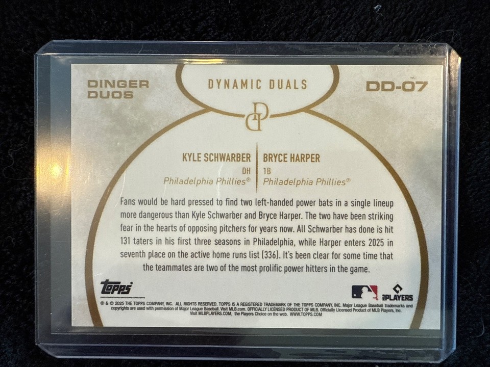 2025 Topps Dynamic Duals Kyle Schwarber/Bryce Harper Dinger Duos Insert ...