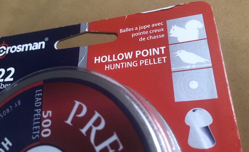 Crosman Rifle Hunting Pellets Gun Hollow Point ..22 Caliber 14.3 Grain ...