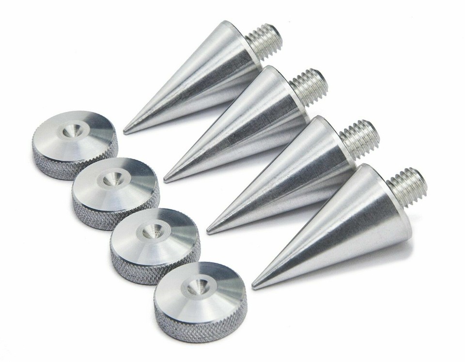 Precisiongeek 4 BIG M6 Speaker Spikes + 4 Aluminium Spike Pads HIFI Sub ...