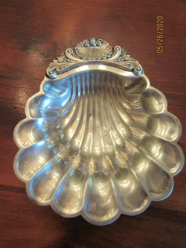 OLDE ENGLISH REPRODUCTION E.P. COPPER CLAM SHELL DESIGN CANDY DISH OR ...