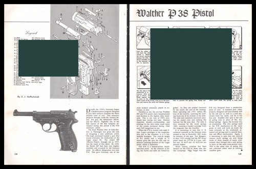 WALTHER P38 Pistol Exploded View Parts List 2-pg Assembly Article | eBay