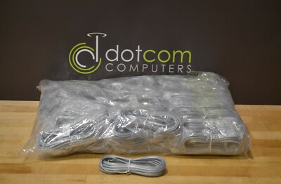 Lot 50 Silver Line Cord 2Pair 4Wire Analog Polycom SS2 Sound SS2W 2.4 ...