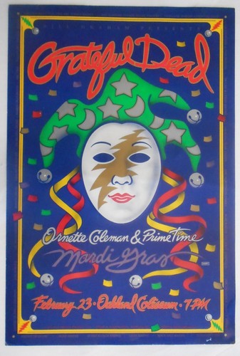 ORIGINAL CONCERT POSTER-GRATEFUL DEAD-MARDI GRAS-OAKLAND COLISEUM-FEB ...