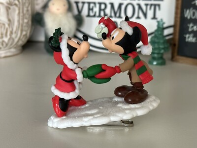 2003 Hallmark Disney Mickey & Minnie Mistletoe Time Christmas Ornament ...