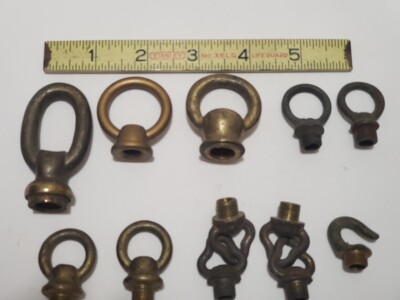 Lot of 10 Antique Vintage Art Deco Chandelier Brass Loops & Hook | eBay