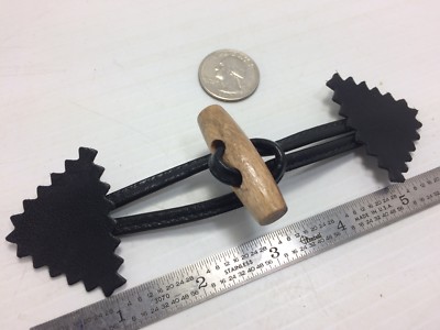 Toggle Button Closure sets Black Faux Leather ,Wood for Coat Jacket #TW ...