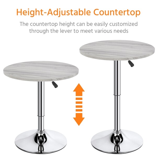360 Swivel Pub Bar Table Height Adjustable Modern Round Bar Table | eBay UK