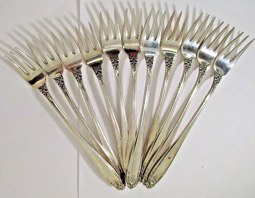 VTG 11 INTERNATIONAL SILVER STERLING SILVER PRELUDE COCKTAIL FORKS NO ...