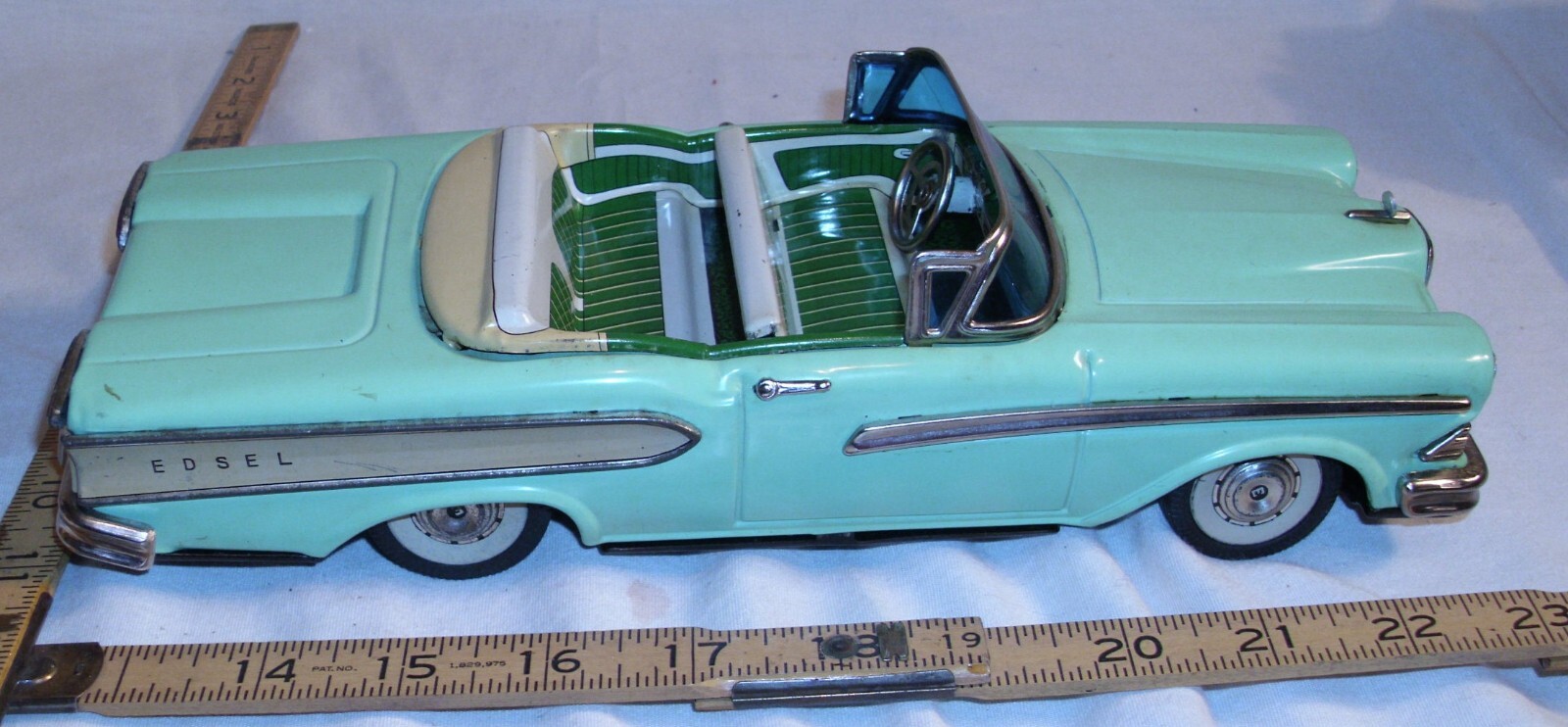 HAJI NEW EDSEL FORD CONVERTIBLE TIN FRICTION TOY CAR BOXED SHARP | eBay